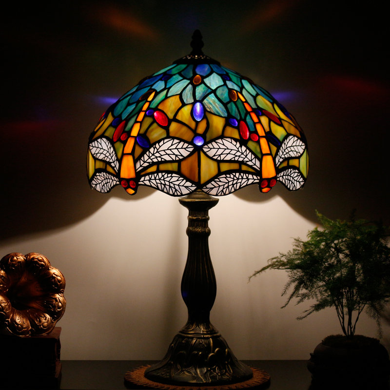 Bloomsbury Market Tiffany Lamp Table Bedside Lamp Sea Blue Yellow ... Bloomsbury Market Tiffany Lamp Table Bedside Lamp Sea Blue Yellow ...